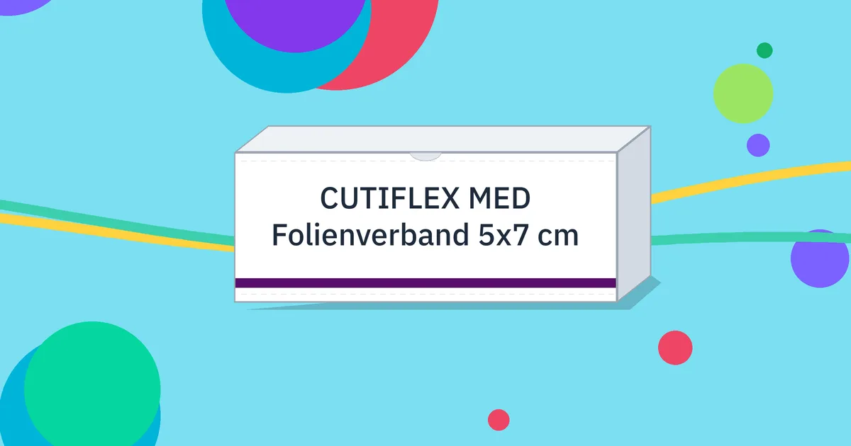 Symbolbild: Packung mit der Aufschrift CUTIFLEX MED Folienverband 5x7 cm (PZN 20111374) – Verfügbarkeit und Bezug in Apotheken in Frankfurt am Main
