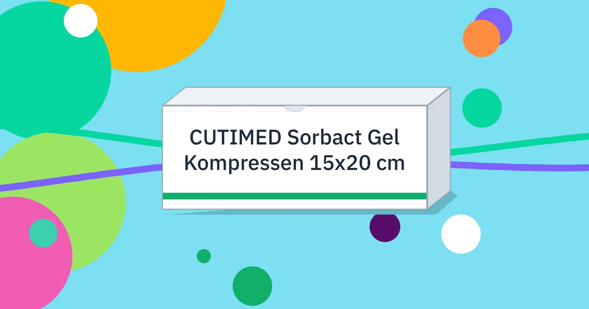 Symbolbild: Packung mit der Aufschrift CUTIMED Sorbact Gel Kompressen 15x20 cm (PZN 15637884) – Verfügbarkeit und Bezug in Apotheken in Frankfurt am Main