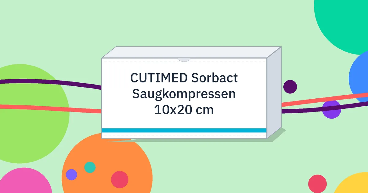 Symbolbild: Packung mit der Aufschrift CUTIMED Sorbact Saugkompressen 10x20 cm (PZN 15300819) – Verfügbarkeit und Bezug in Apotheken in Frankfurt am Main