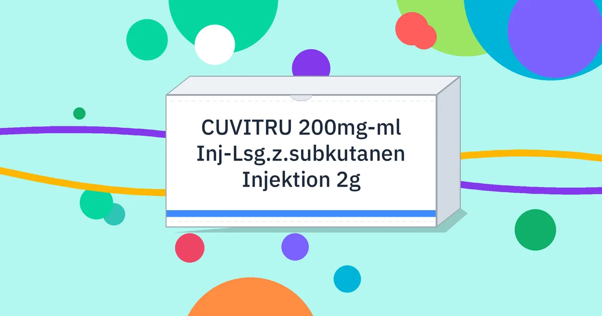 Symbolbild: Packung mit der Aufschrift CUVITRU 200mg-ml Inj-Lsg.z.subkutanen Injektion 2g (PZN 16023500) – Verfügbarkeit und Bezug in Apotheken in Frankfurt am Main