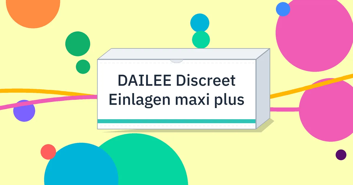 Symbolbild: Packung mit der Aufschrift DAILEE Discreet Einlagen maxi plus (PZN 19985665) – Verfügbarkeit und Bezug in Apotheken in Frankfurt am Main