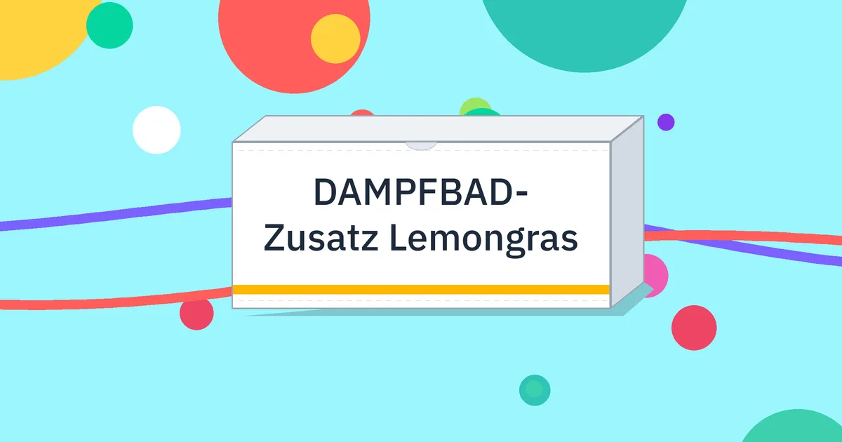 Symbolbild: Packung mit der Aufschrift DAMPFBAD-Zusatz Lemongras (PZN 17991319) – Verfügbarkeit und Bezug in Apotheken in Frankfurt am Main