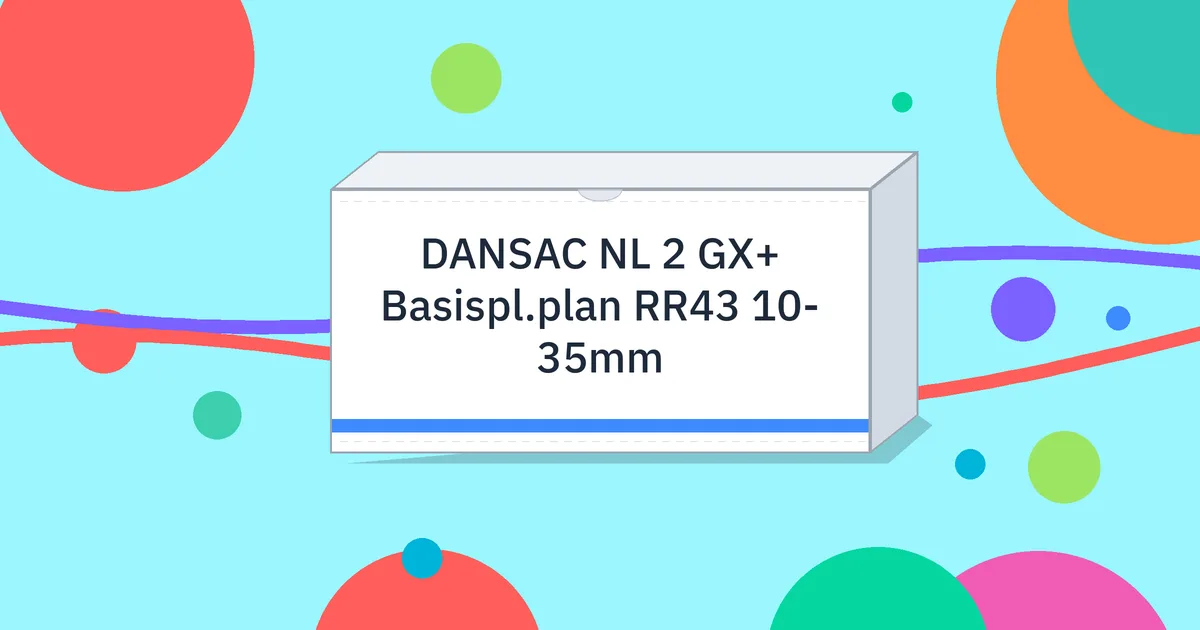 Symbolbild: Packung mit der Aufschrift DANSAC NL 2 GX+ Basispl.plan RR43 10-35mm (PZN 10920339) – Verfügbarkeit und Bezug in Apotheken in Frankfurt am Main