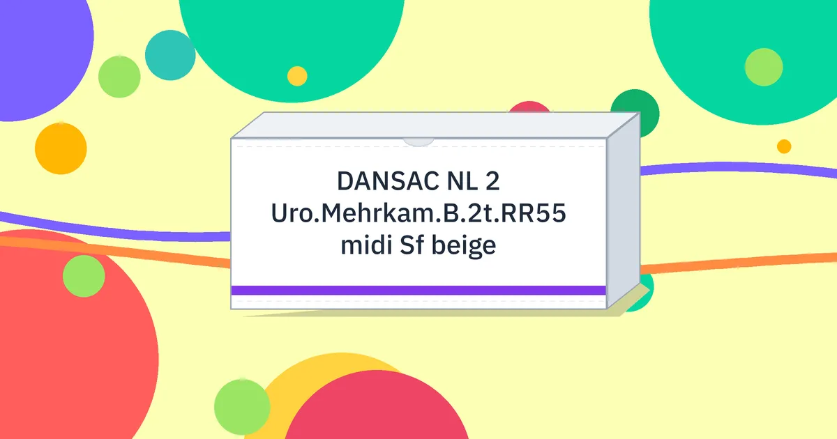 Symbolbild: Packung mit der Aufschrift DANSAC NL 2 Uro.Mehrkam.B.2t.RR55 midi Sf beige (PZN 18179666) – Verfügbarkeit und Bezug in Apotheken in Frankfurt am Main