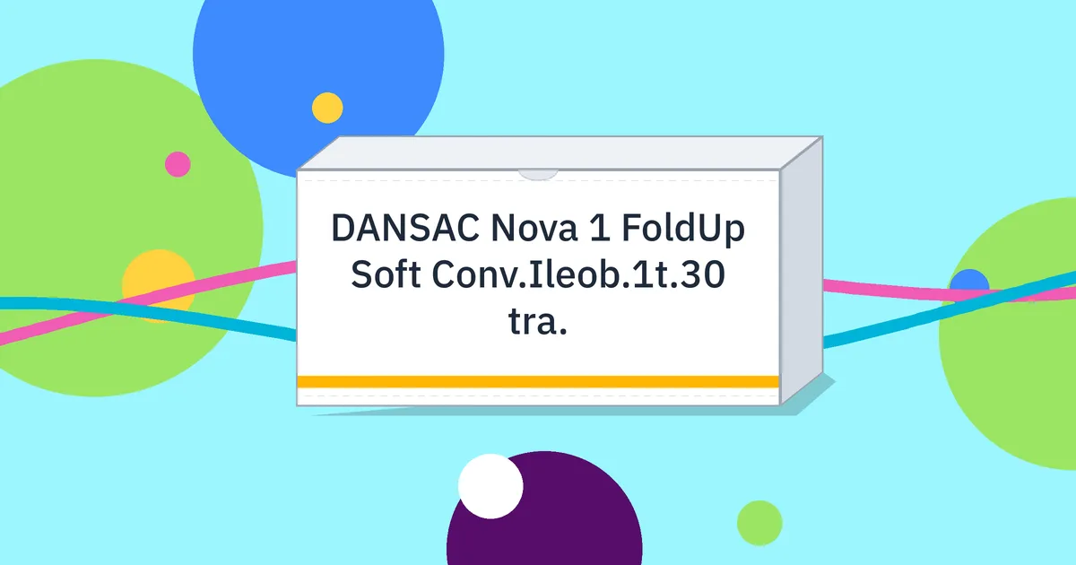 Symbolbild: Packung mit der Aufschrift DANSAC Nova 1 FoldUp Soft Conv.Ileob.1t.30 tra. (PZN 03755087) – Verfügbarkeit und Bezug in Apotheken in Frankfurt am Main