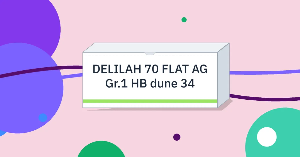 Symbolbild: Packung mit der Aufschrift DELILAH 70 FLAT AG Gr.1 HB dune 34 (PZN 13847732) – Verfügbarkeit und Bezug in Apotheken in Frankfurt am Main