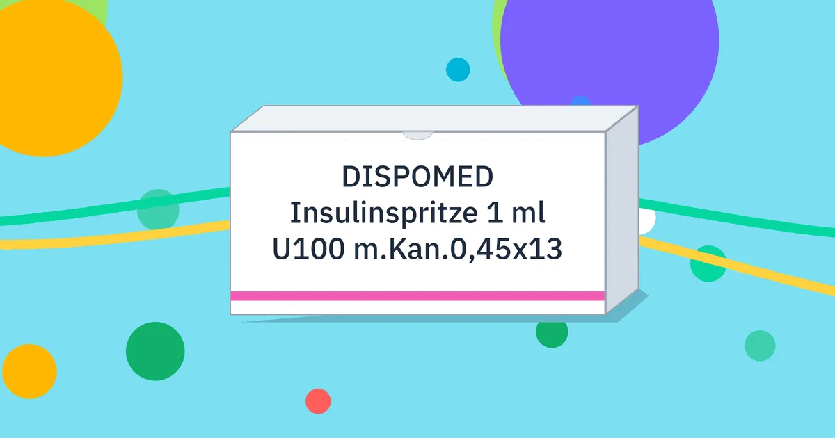 Symbolbild: Packung mit der Aufschrift DISPOMED Insulinspritze 1 ml U100 m.Kan.0,45x13 (PZN 08494993) – Verfügbarkeit und Bezug in Apotheken in Frankfurt am Main
