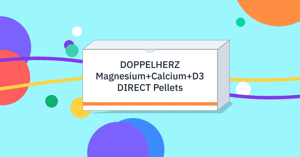 Symbolbild: Packung mit der Aufschrift DOPPELHERZ Magnesium+Calcium+D3 DIRECT Pellets (PZN 18390668) – Verfügbarkeit und Bezug in Apotheken in Frankfurt am Main