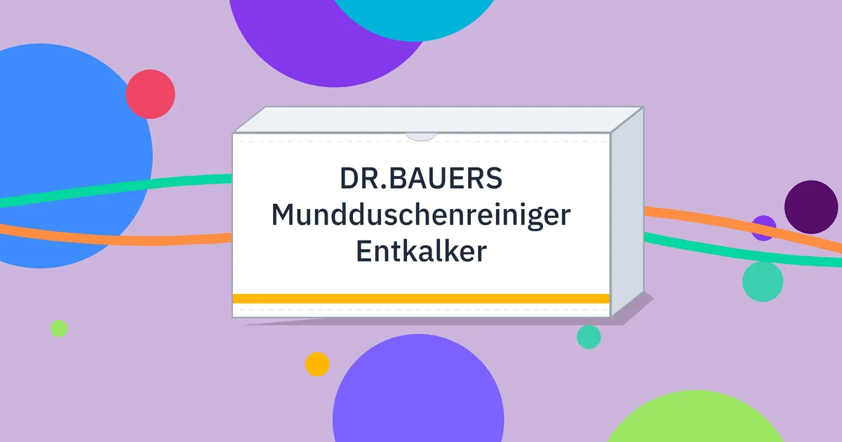 Symbolbild: Packung mit der Aufschrift DR.BAUERS Mundduschenreiniger Entkalker (PZN 16352014) – Verfügbarkeit und Bezug in Apotheken in Frankfurt am Main