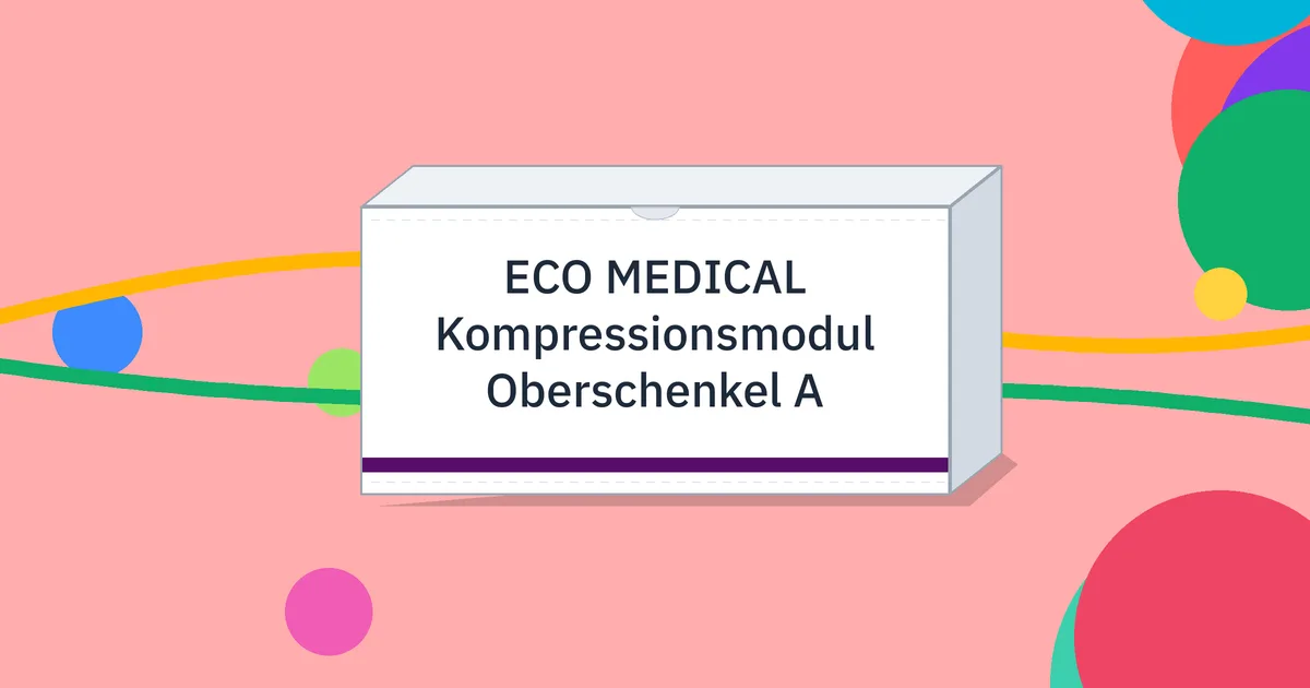 Symbolbild: Packung mit der Aufschrift ECO MEDICAL Kompressionsmodul Oberschenkel A (PZN 18199663) – Verfügbarkeit und Bezug in Apotheken in Frankfurt am Main