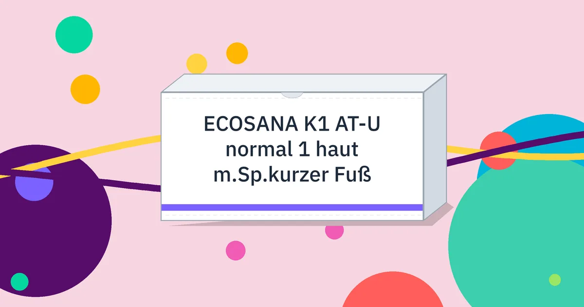 Symbolbild: Packung mit der Aufschrift ECOSANA K1 AT-U normal 1 haut m.Sp.kurzer Fuß (PZN 04732852) – Verfügbarkeit und Bezug in Apotheken in Frankfurt am Main