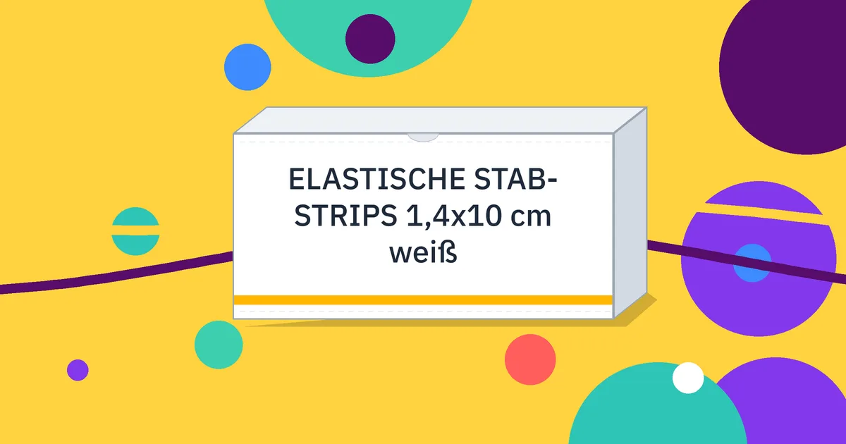 Symbolbild: Packung mit der Aufschrift ELASTISCHE STAB-STRIPS 1,4x10 cm weiß (PZN 20096232) – Verfügbarkeit und Bezug in Apotheken in Frankfurt am Main