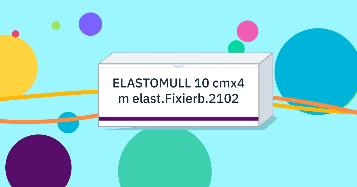 Symbolbild: Packung mit der Aufschrift ELASTOMULL 10 cmx4 m elast.Fixierb.2102 (PZN 15234985) – Verfügbarkeit und Bezug in Apotheken in Frankfurt am Main