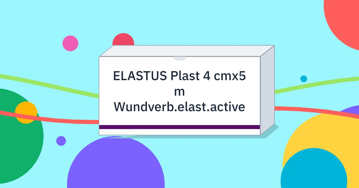 Symbolbild: Packung mit der Aufschrift ELASTUS Plast 4 cmx5 m Wundverb.elast.active (PZN 01312380) – Verfügbarkeit und Bezug in Apotheken in Frankfurt am Main