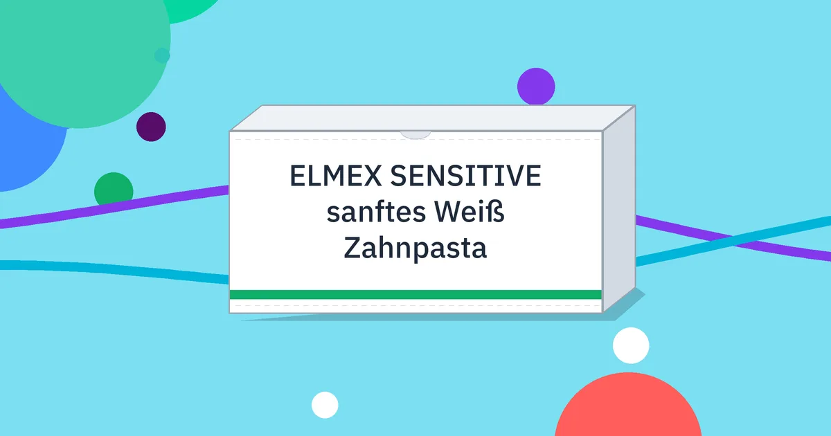 Symbolbild: Packung mit der Aufschrift ELMEX SENSITIVE sanftes Weiß Zahnpasta (PZN 10005671) – Verfügbarkeit und Bezug in Apotheken in Frankfurt am Main