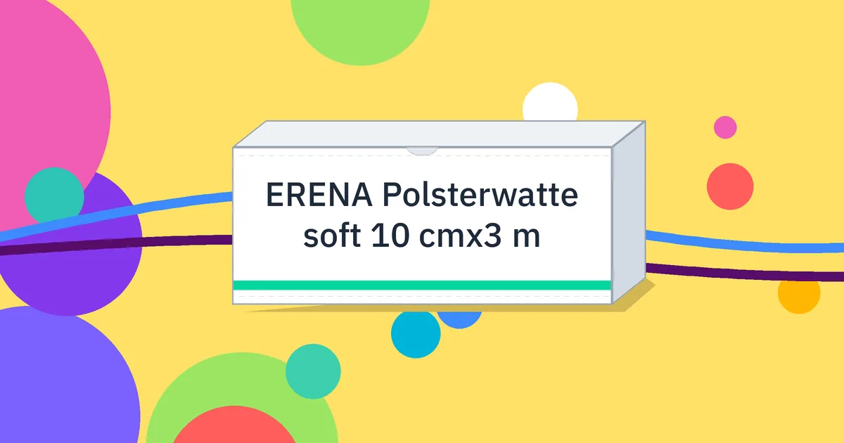 Symbolbild: Packung mit der Aufschrift ERENA Polsterwatte soft 10 cmx3 m (PZN 08436843) – Verfügbarkeit und Bezug in Apotheken in Frankfurt am Main