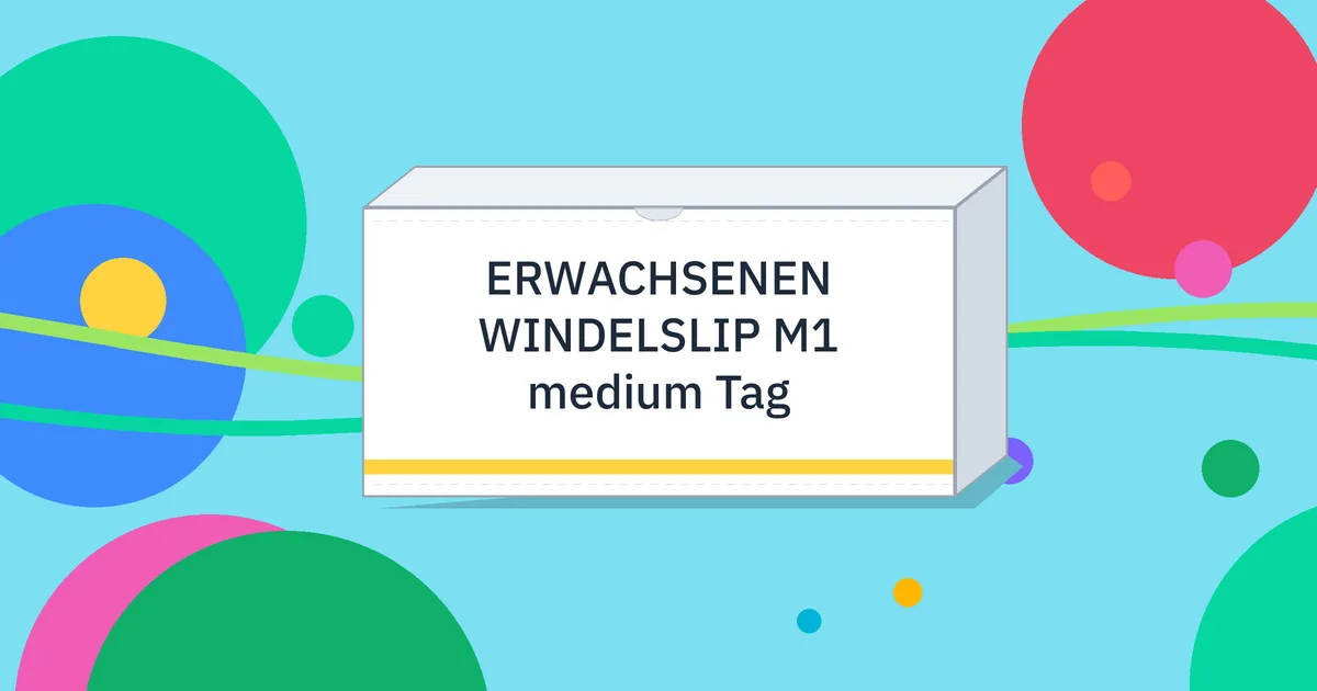 Symbolbild: Packung mit der Aufschrift ERWACHSENEN WINDELSLIP M1 medium Tag (PZN 10544876) – Verfügbarkeit und Bezug in Apotheken in Frankfurt am Main