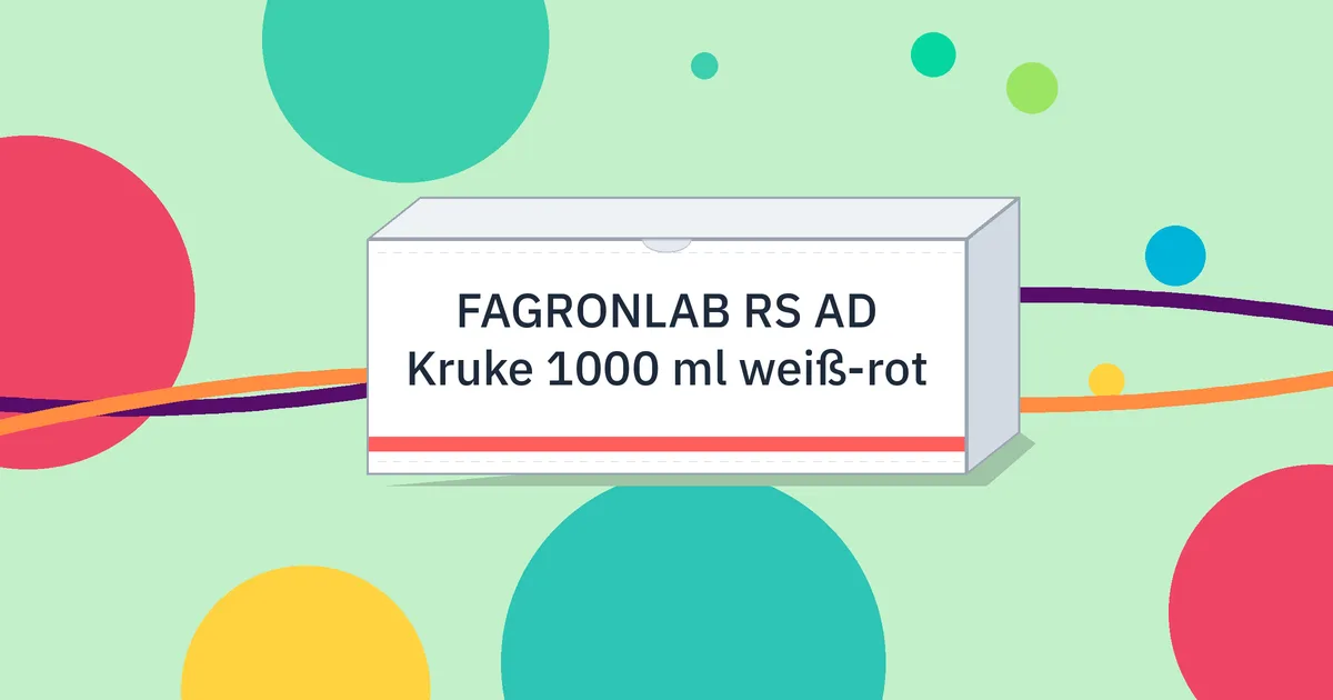 Symbolbild: Packung mit der Aufschrift FAGRONLAB RS AD Kruke 1000 ml weiß-rot (PZN 20912387) – Verfügbarkeit und Bezug in Apotheken in Frankfurt am Main