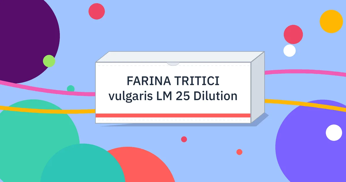 Symbolbild: Packung mit der Aufschrift FARINA TRITICI vulgaris LM 25 Dilution (PZN 13488026) – Verfügbarkeit und Bezug in Apotheken in Frankfurt am Main