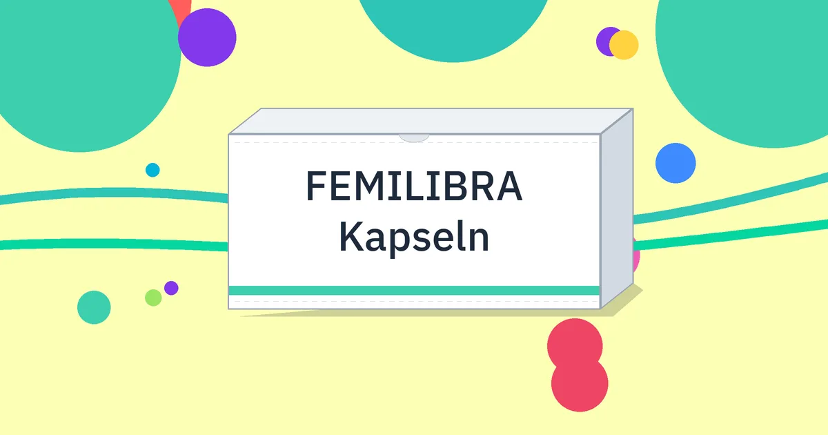 Symbolbild: Packung mit der Aufschrift FEMILIBRA Kapseln (PZN 19892202) – Verfügbarkeit und Bezug in Apotheken in Frankfurt am Main