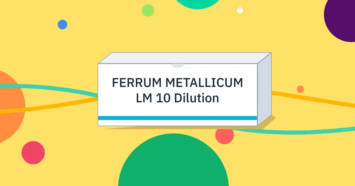 Symbolbild: Packung mit der Aufschrift FERRUM METALLICUM LM 10 Dilution (PZN 12850287) – Verfügbarkeit und Bezug in Apotheken in Frankfurt am Main