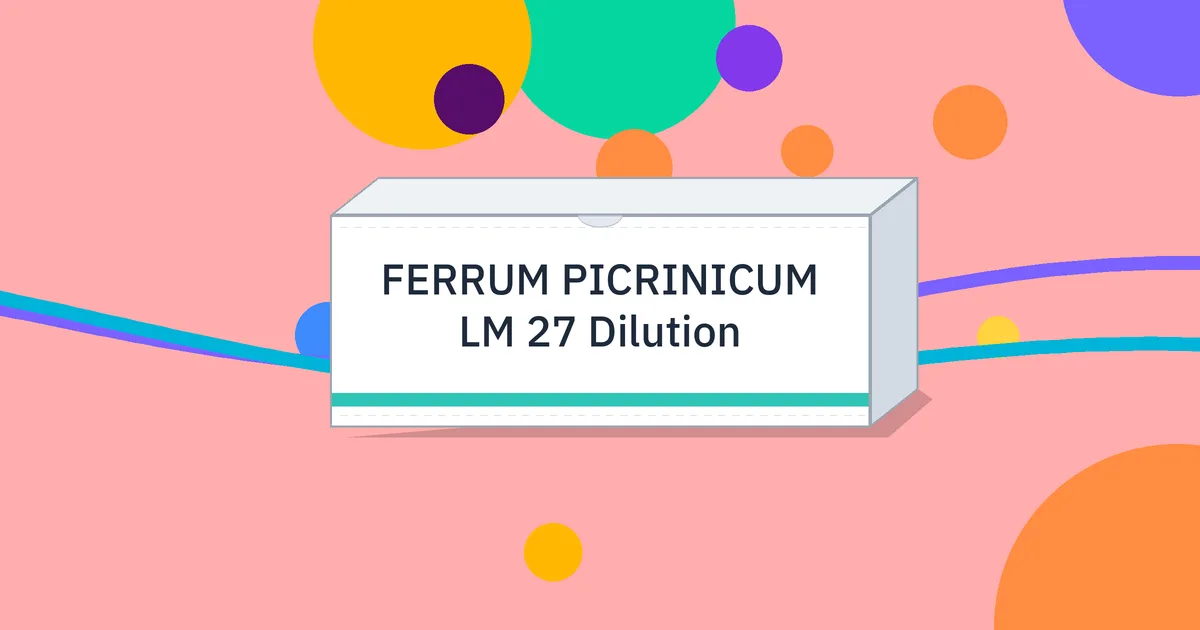 Symbolbild: Packung mit der Aufschrift FERRUM PICRINICUM LM 27 Dilution (PZN 12852731) – Verfügbarkeit und Bezug in Apotheken in Frankfurt am Main
