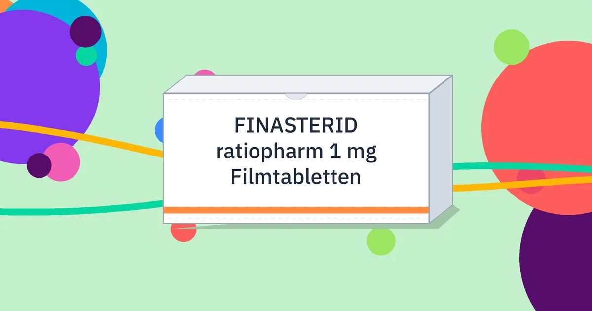 Symbolbild: Packung mit der Aufschrift FINASTERID ratiopharm 1 mg Filmtabletten (PZN 01139036) – Verfügbarkeit und Bezug in Apotheken in Frankfurt am Main