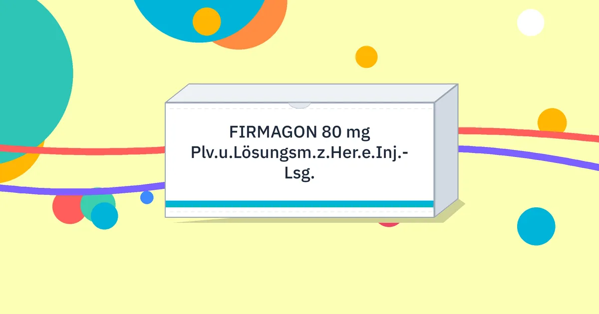 Symbolbild: Packung mit der Aufschrift FIRMAGON 80 mg Plv.u.Lösungsm.z.Her.e.Inj.-Lsg. (PZN 15587838) – Verfügbarkeit und Bezug in Apotheken in Frankfurt am Main
