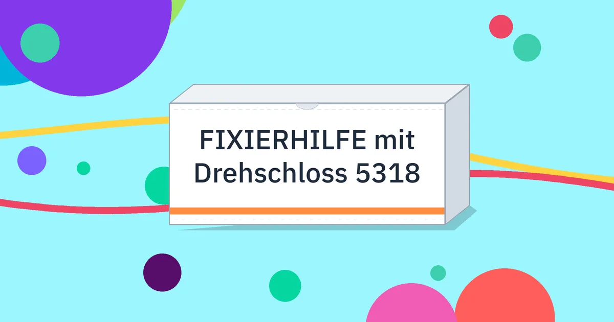 Symbolbild: Packung mit der Aufschrift FIXIERHILFE mit Drehschloss 5318 (PZN 11570025) – Verfügbarkeit und Bezug in Apotheken in Frankfurt am Main