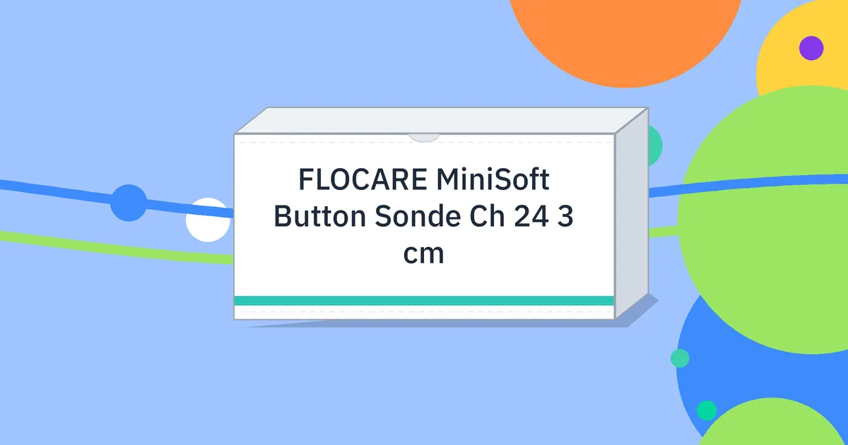 Symbolbild: Packung mit der Aufschrift FLOCARE MiniSoft Button Sonde Ch 24 3 cm (PZN 16019556) – Verfügbarkeit und Bezug in Apotheken in Frankfurt am Main