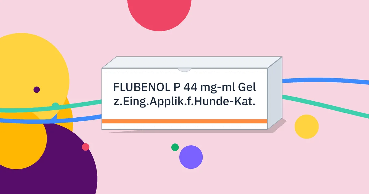 Symbolbild: Packung mit der Aufschrift FLUBENOL P 44 mg-ml Gel z.Eing.Applik.f.Hunde-Kat. (PZN 01189123) – Verfügbarkeit und Bezug in Apotheken in Frankfurt am Main