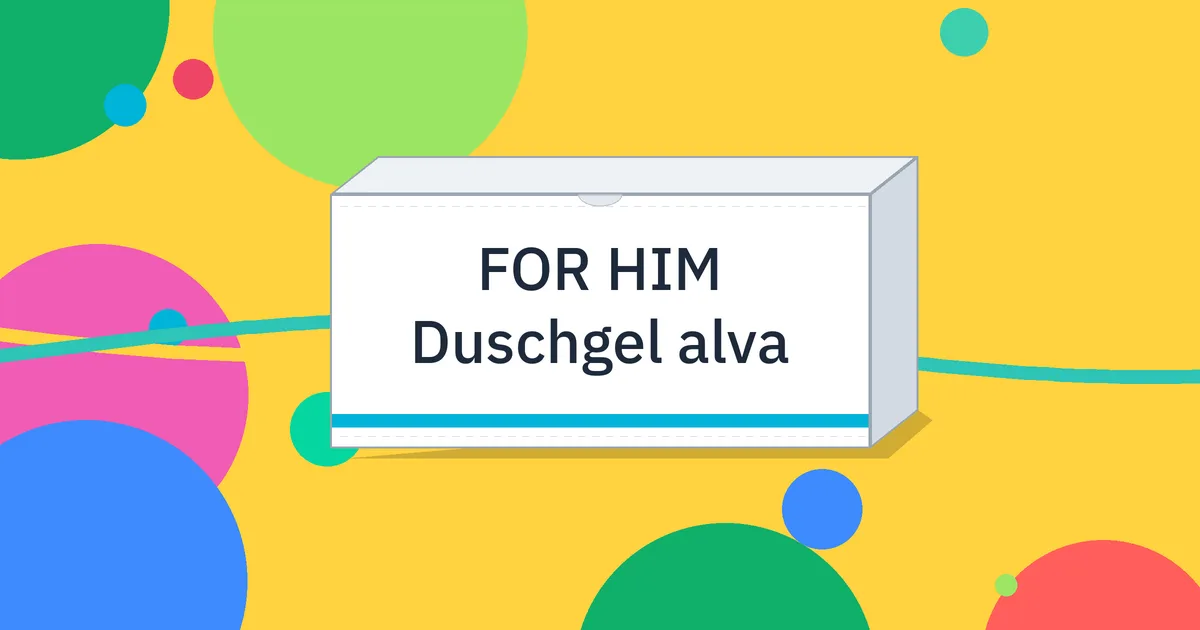 Symbolbild: Packung mit der Aufschrift FOR HIM Duschgel alva (PZN 02822858) – Verfügbarkeit und Bezug in Apotheken in Frankfurt am Main