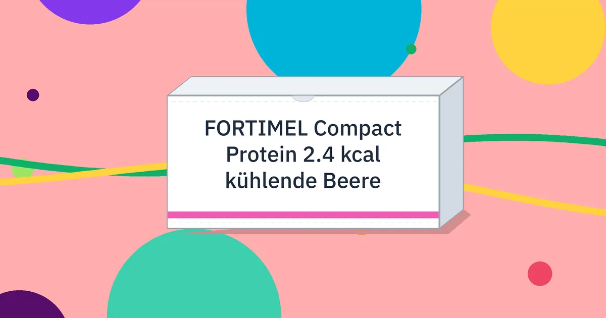 Symbolbild: Packung mit der Aufschrift FORTIMEL Compact Protein 2.4 kcal kühlende Beere (PZN 19881552) – Verfügbarkeit und Bezug in Apotheken in Frankfurt am Main