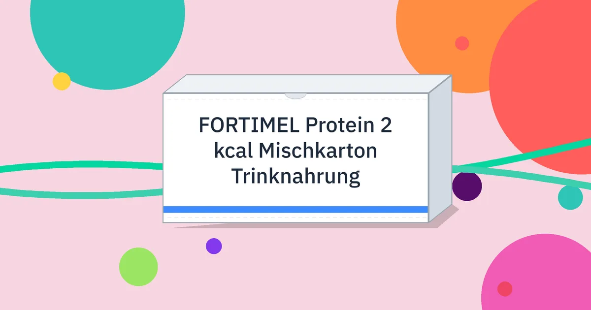 Symbolbild: Packung mit der Aufschrift FORTIMEL Protein 2 kcal Mischkarton Trinknahrung (PZN 19751401) – Verfügbarkeit und Bezug in Apotheken in Frankfurt am Main