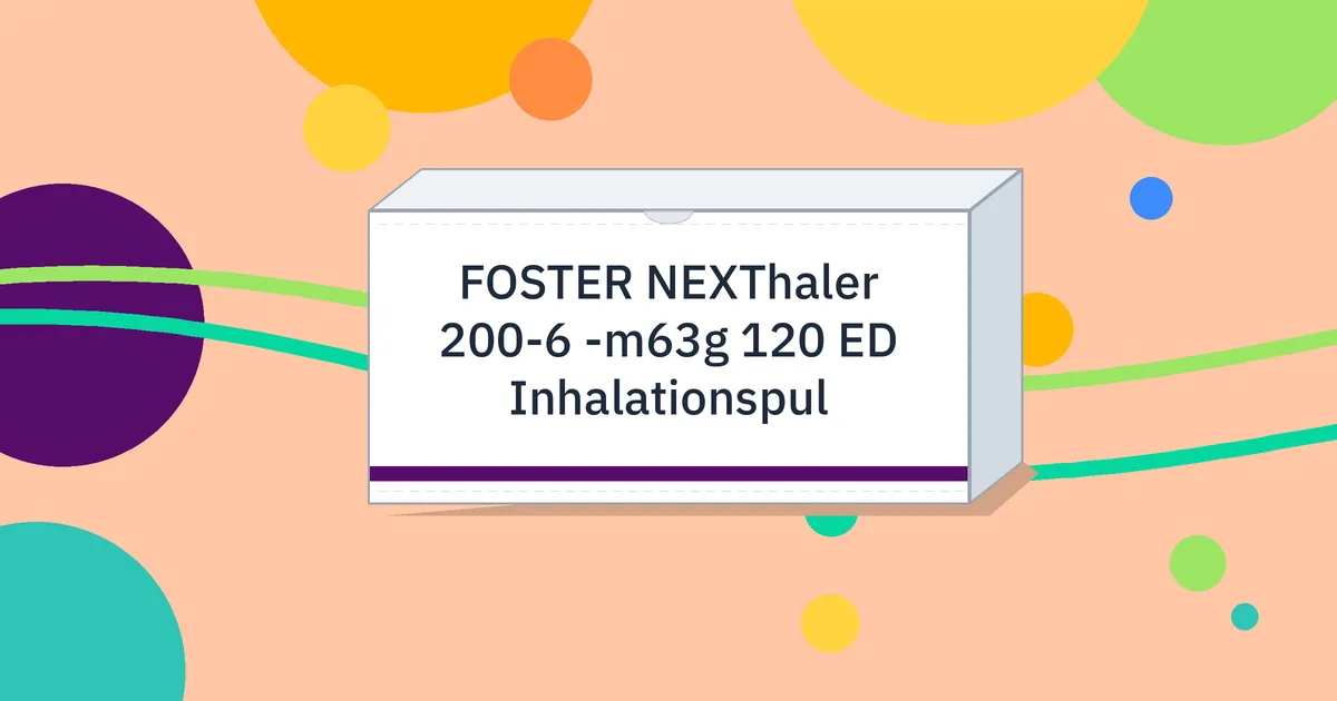 Symbolbild: Packung mit der Aufschrift FOSTER NEXThaler 200-6 -m63g 120 ED Inhalationspul (PZN 18290524) – Verfügbarkeit und Bezug in Apotheken in Frankfurt am Main