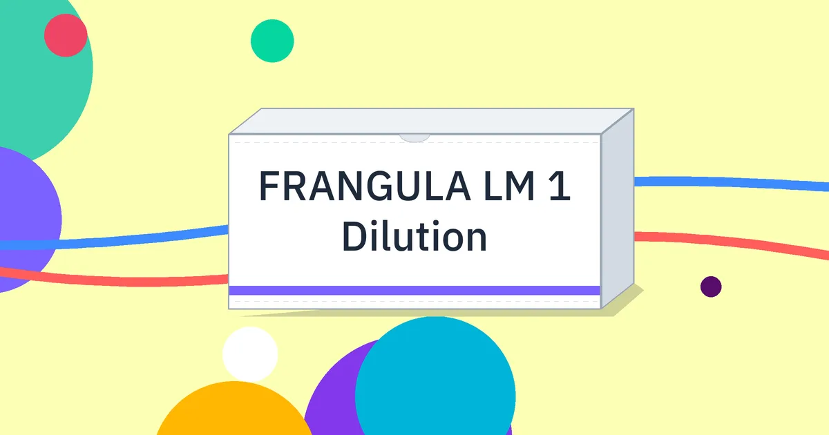 Symbolbild: Packung mit der Aufschrift FRANGULA LM 1 Dilution (PZN 12874276) – Verfügbarkeit und Bezug in Apotheken in Frankfurt am Main