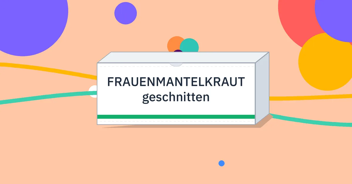 Symbolbild: Packung mit der Aufschrift FRAUENMANTELKRAUT geschnitten (PZN 11309858) – Verfügbarkeit und Bezug in Apotheken in Frankfurt am Main
