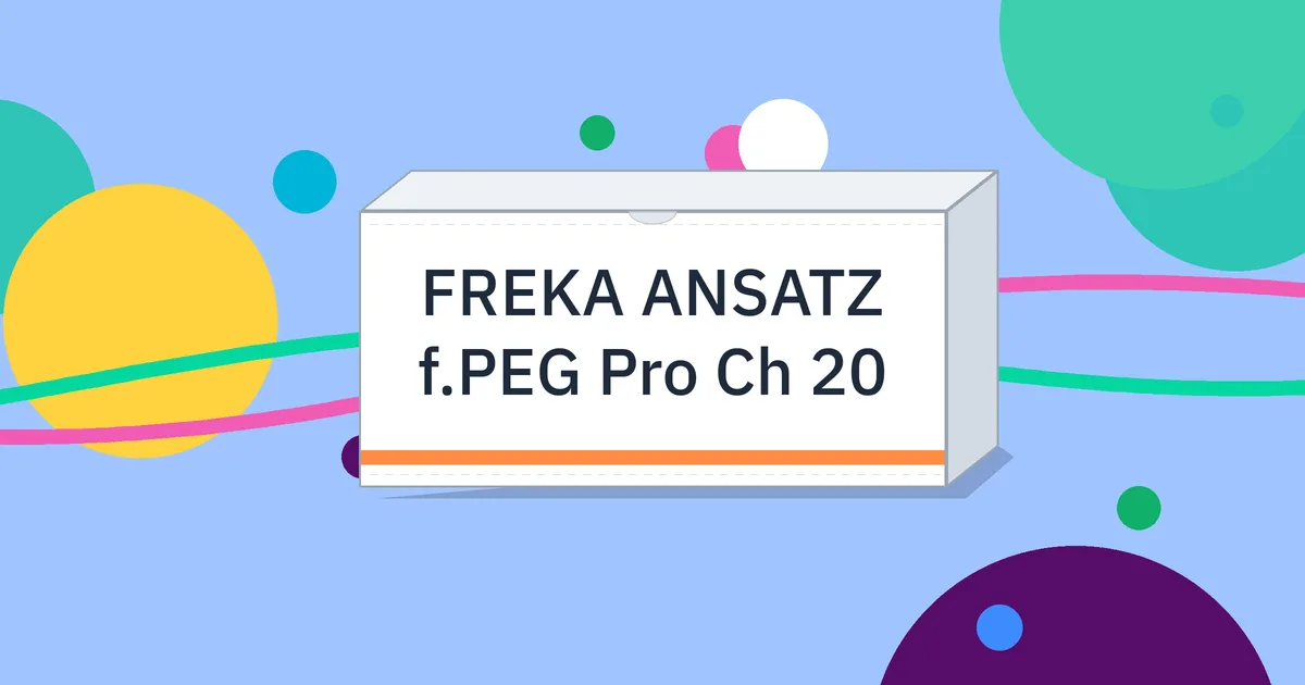 Symbolbild: Packung mit der Aufschrift FREKA ANSATZ f.PEG Pro Ch 20 (PZN 16497095) – Verfügbarkeit und Bezug in Apotheken in Frankfurt am Main