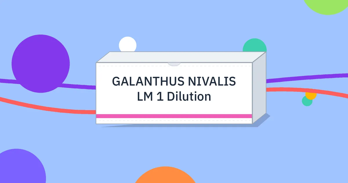 Symbolbild: Packung mit der Aufschrift GALANTHUS NIVALIS LM 1 Dilution (PZN 13494676) – Verfügbarkeit und Bezug in Apotheken in Frankfurt am Main