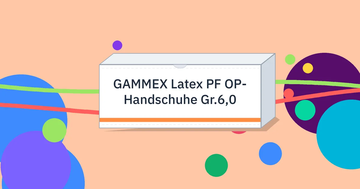 Symbolbild: Packung mit der Aufschrift GAMMEX Latex PF OP-Handschuhe Gr.6,0 (PZN 11237739) – Verfügbarkeit und Bezug in Apotheken in Frankfurt am Main