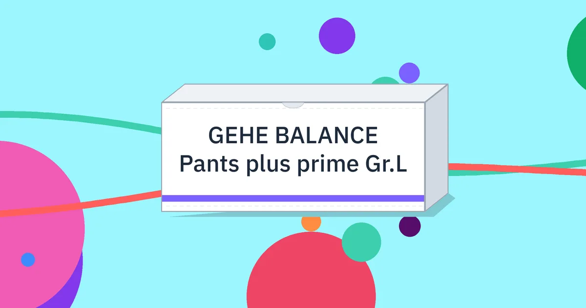 Symbolbild: Packung mit der Aufschrift GEHE BALANCE Pants plus prime Gr.L (PZN 12638274) – Verfügbarkeit und Bezug in Apotheken in Frankfurt am Main