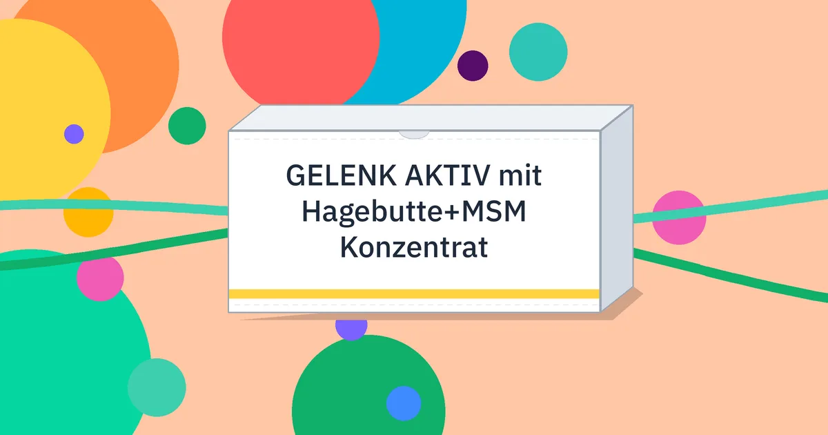 Symbolbild: Packung mit der Aufschrift GELENK AKTIV mit Hagebutte+MSM Konzentrat (PZN 19080929) – Verfügbarkeit und Bezug in Apotheken in Frankfurt am Main