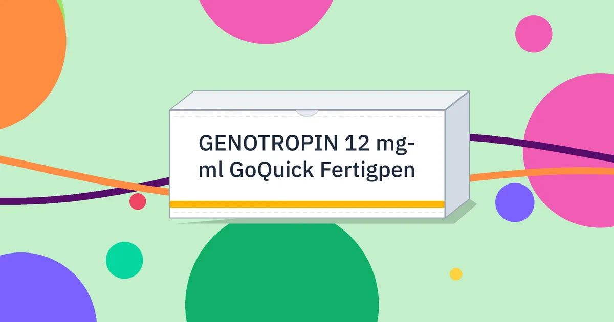 Symbolbild: Packung mit der Aufschrift GENOTROPIN 12 mg-ml GoQuick Fertigpen (PZN 20006186) – Verfügbarkeit und Bezug in Apotheken in Frankfurt am Main