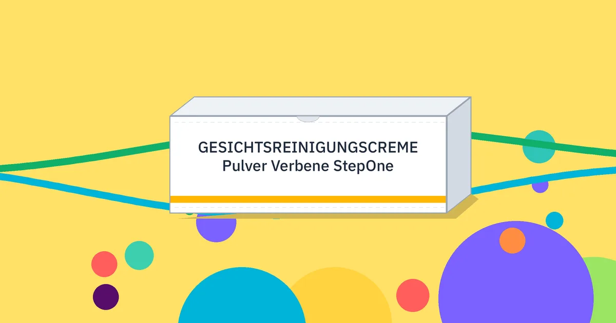 Symbolbild: Packung mit der Aufschrift GESICHTSREINIGUNGSCREME Pulver Verbene StepOne (PZN 18054114) – Verfügbarkeit und Bezug in Apotheken in Frankfurt am Main