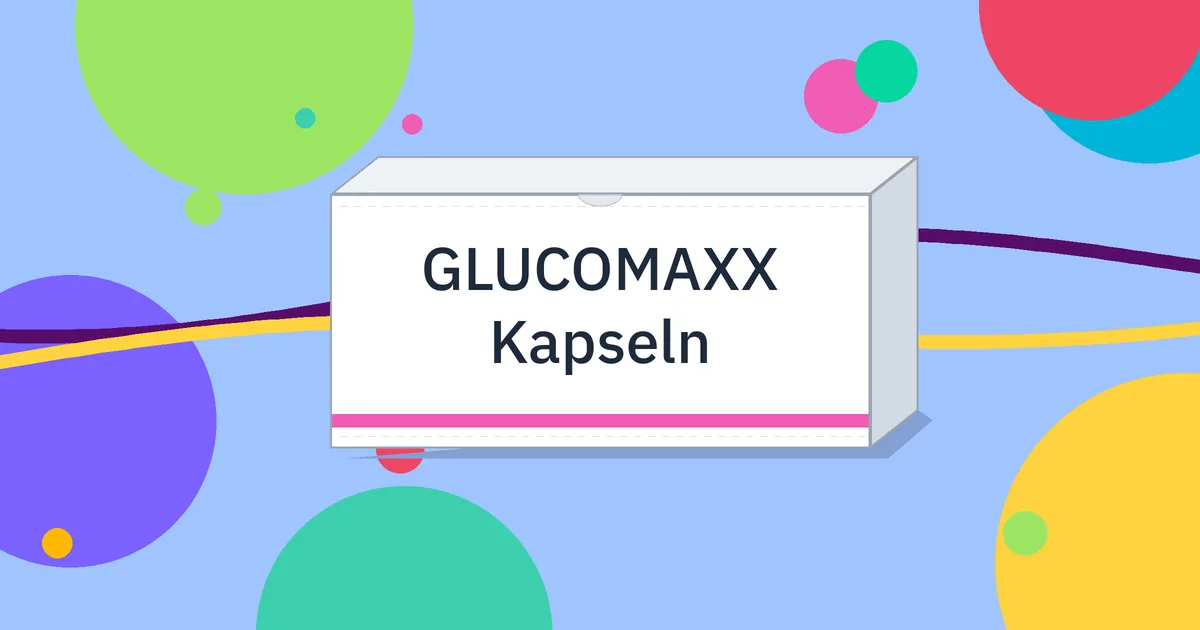 Symbolbild: Packung mit der Aufschrift GLUCOMAXX Kapseln (PZN 04631832) – Verfügbarkeit und Bezug in Apotheken in Frankfurt am Main