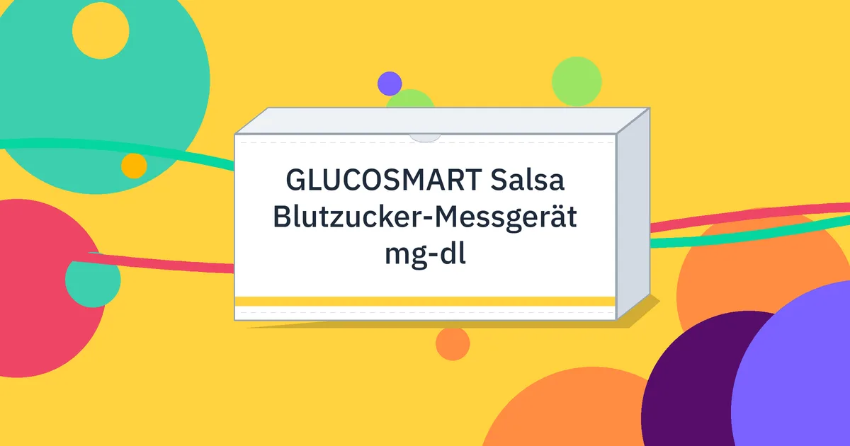 Symbolbild: Packung mit der Aufschrift GLUCOSMART Salsa Blutzucker-Messgerät mg-dl (PZN 11653863) – Verfügbarkeit und Bezug in Apotheken in Frankfurt am Main
