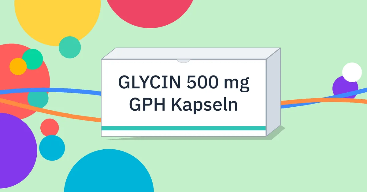 Symbolbild: Packung mit der Aufschrift GLYCIN 500 mg GPH Kapseln (PZN 07766857) – Verfügbarkeit und Bezug in Apotheken in Frankfurt am Main