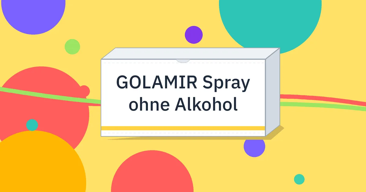 Symbolbild: Packung mit der Aufschrift GOLAMIR Spray ohne Alkohol (PZN 19095109) – Verfügbarkeit und Bezug in Apotheken in Frankfurt am Main
