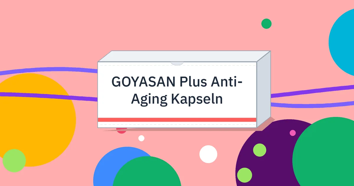 Symbolbild: Packung mit der Aufschrift GOYASAN Plus Anti-Aging Kapseln (PZN 00506461) – Verfügbarkeit und Bezug in Apotheken in Frankfurt am Main