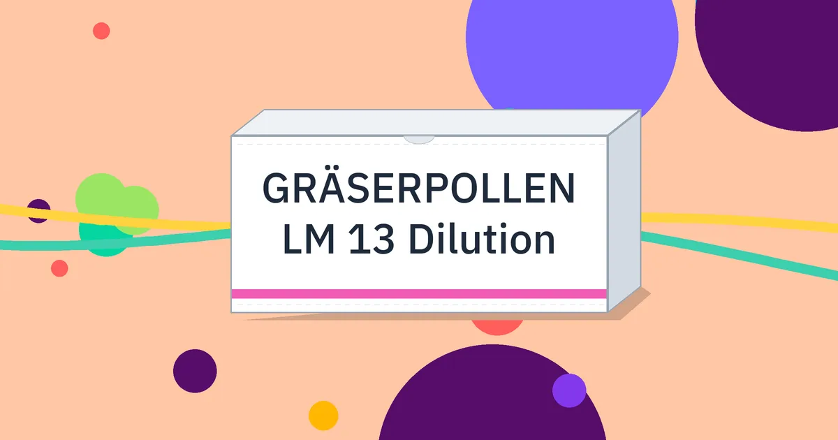Symbolbild: Packung mit der Aufschrift GRÄSERPOLLEN LM 13 Dilution (PZN 12882152) – Verfügbarkeit und Bezug in Apotheken in Frankfurt am Main